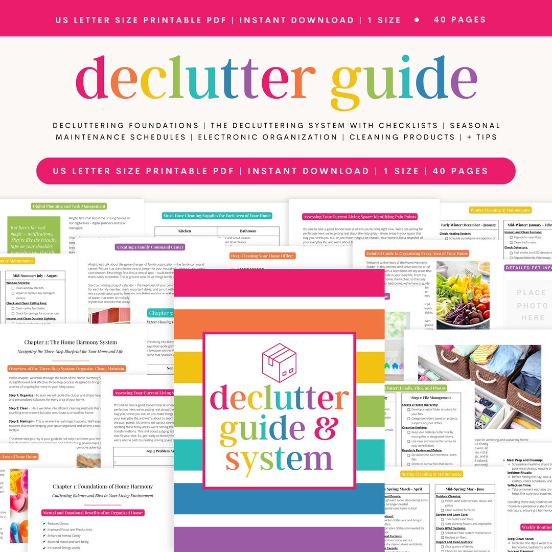Declutter Ebook, Declutter Plan, Decluttering Cleaning Planner ...