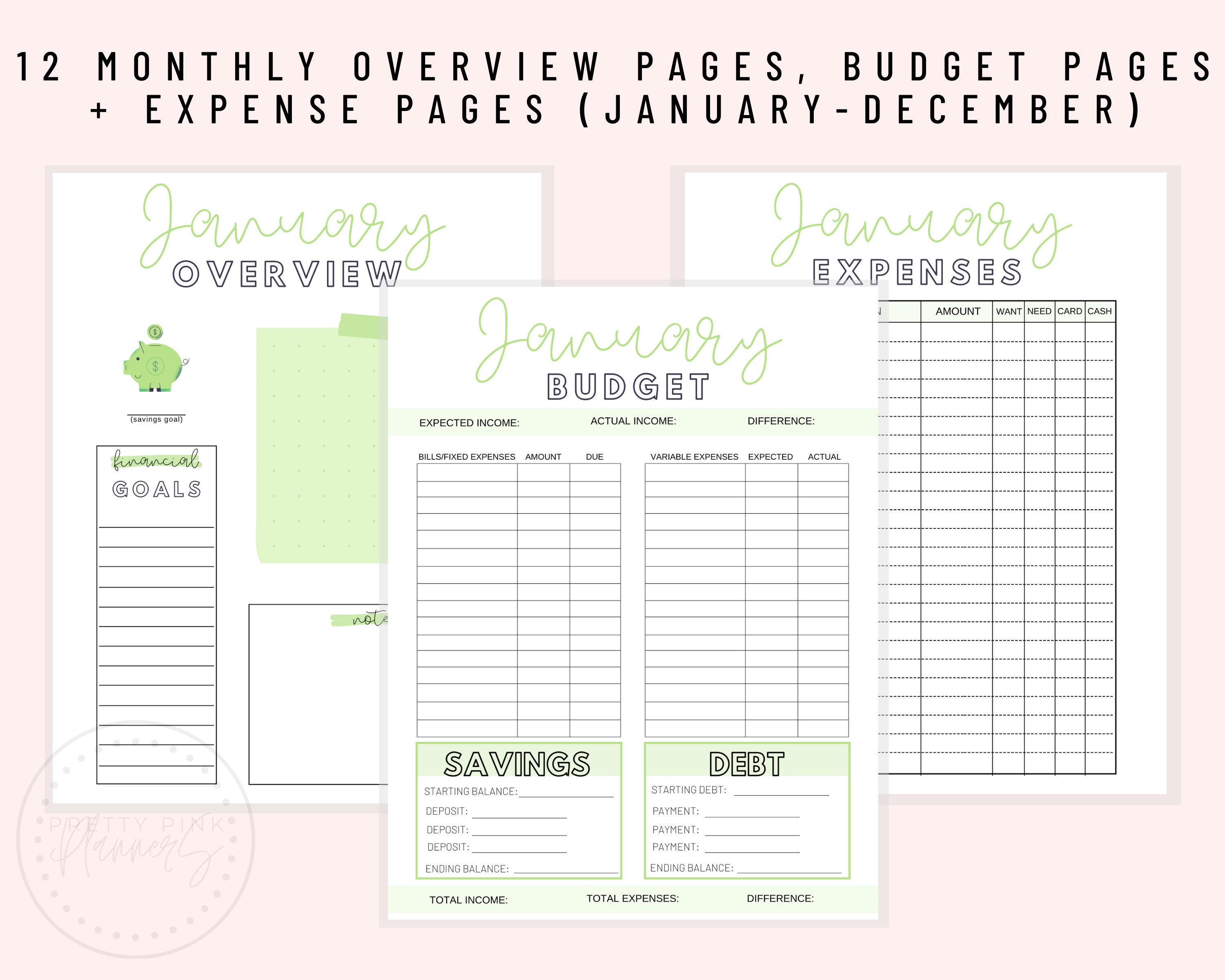 Finance Planner Printable Financial Journal Budget Planner | Etsy