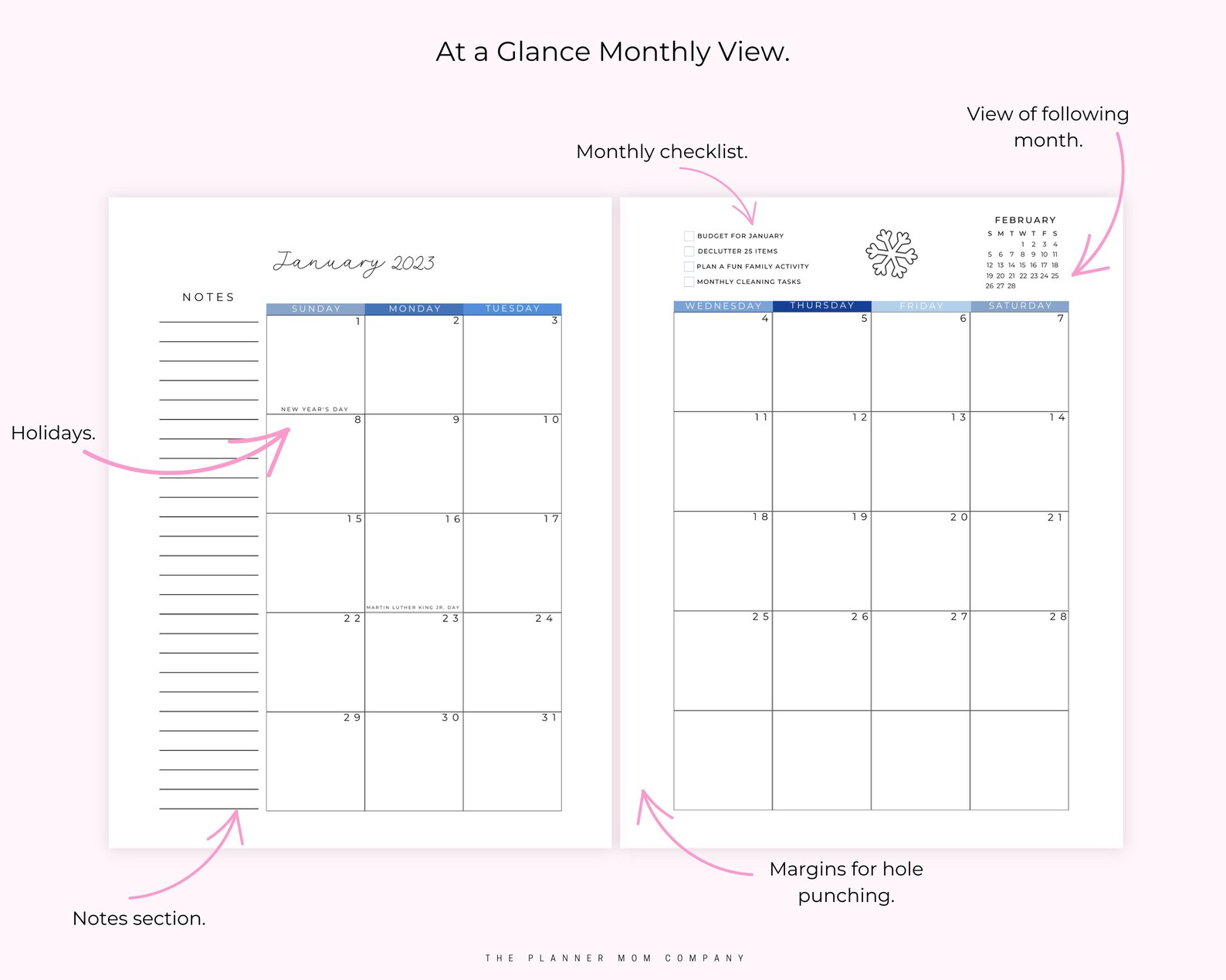 Floral 2023 Planner Printable 2023 Weekly Planner Monthly - Etsy