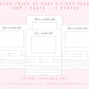 Baby Book, Printable Baby Book Pages, Baby Memory Book, Baby Book First ...