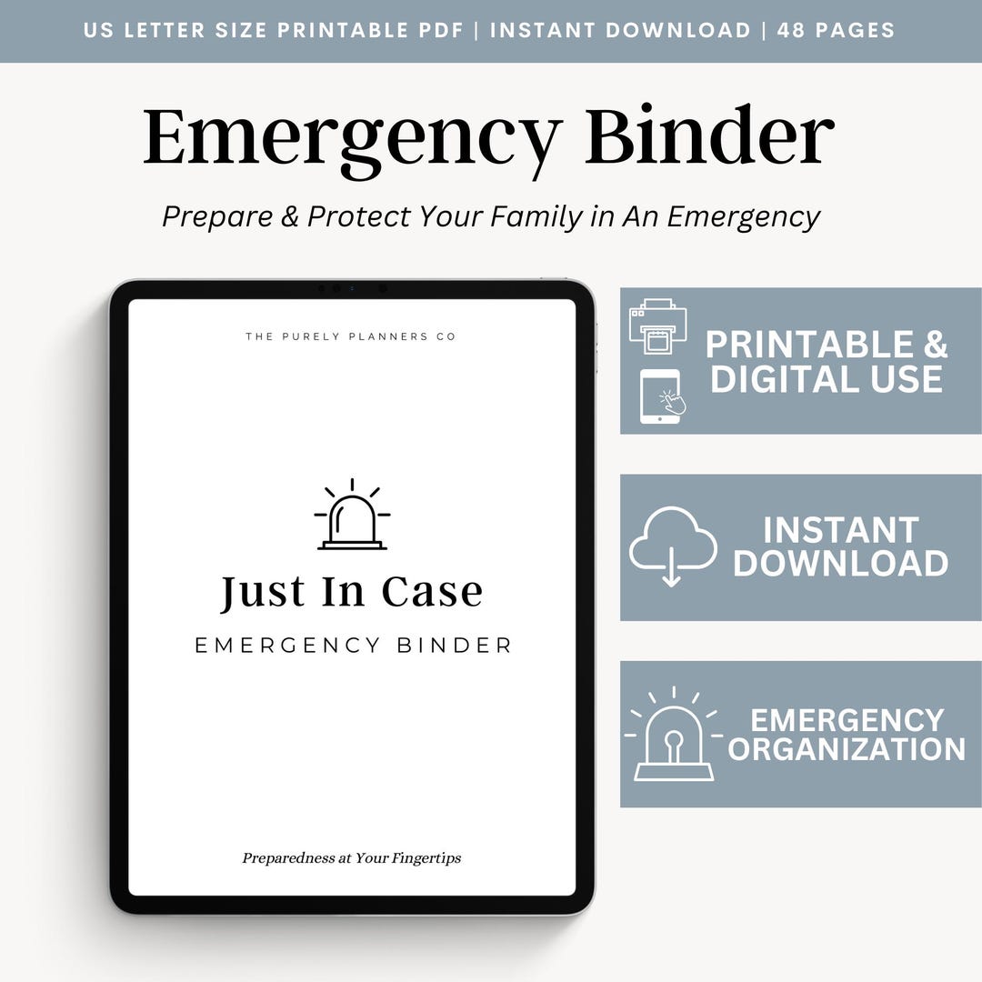 Just in Case Binder, Just in Case Emergency Binder, Just in Case ...