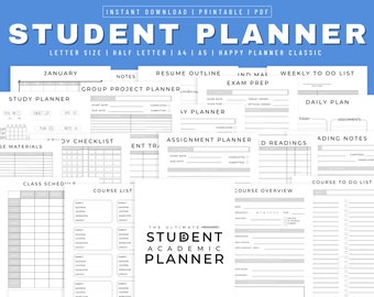 Student Planner Printable, Academic Planner Printable, College Student ...