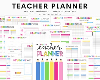 Boho Teacher Planner Printable, School Planner, Teacher Lesson Planner ...