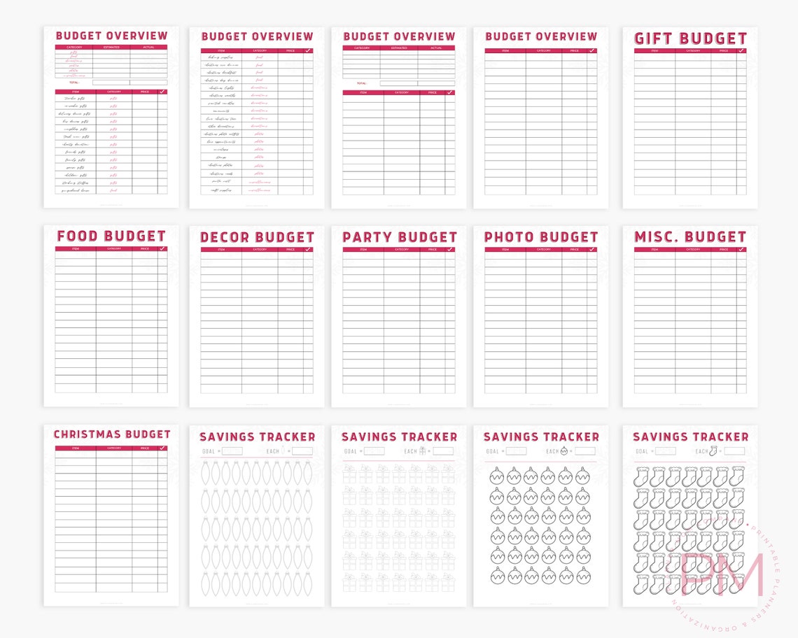 Christmas Planner Printable Holiday Planner Gift Budget - Etsy