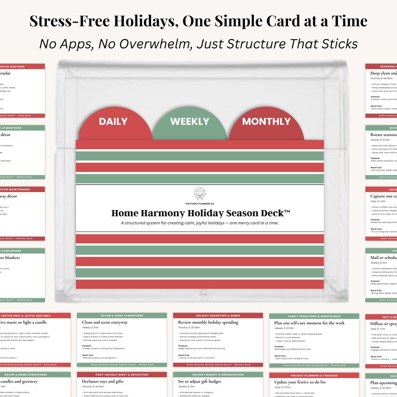 Holiday Planner Printable Routine Deck for Busy Moms Organized ...