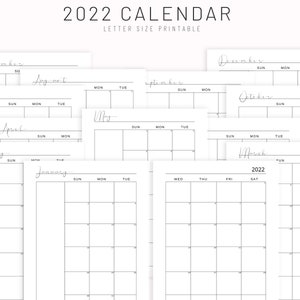 2022 Planner Printable 2022 Weekly Planner Monthly Planner - Etsy