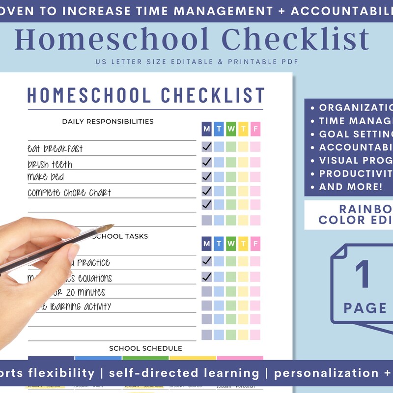 Checklist for Homeschool - Etsy