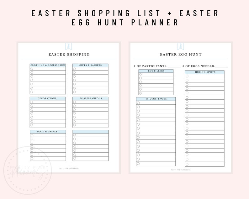 Easter Planner Spring Planner Easter Organizer Easter - Etsy