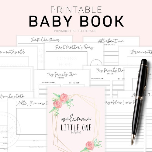 Printable Baby Memory Book Pages Blue Instant Download 87 | Etsy