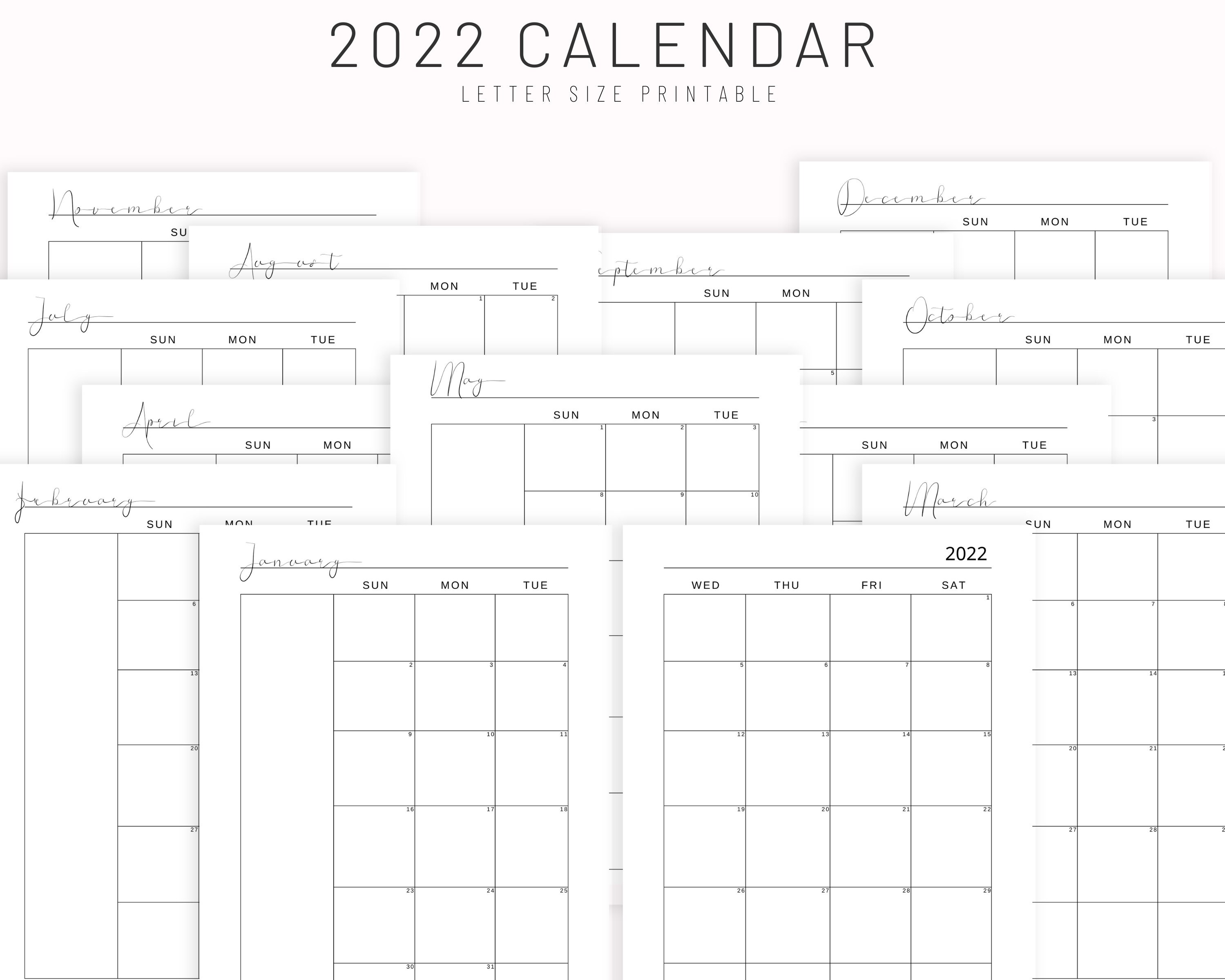 2022 Planner Printable 2022 Weekly Planner Monthly Planner | Etsy