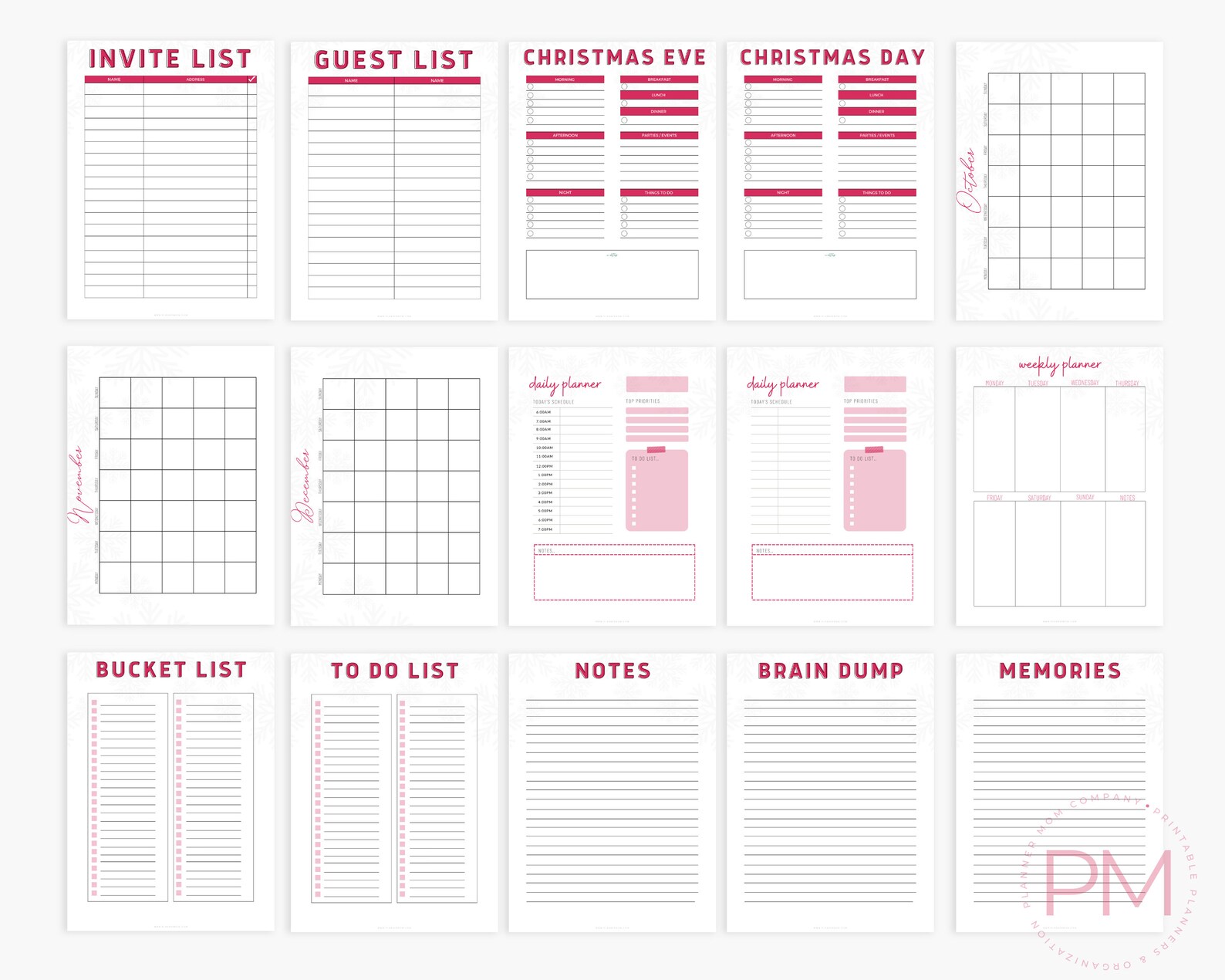 Christmas Planner Printable Holiday Planner Gift Budget - Etsy