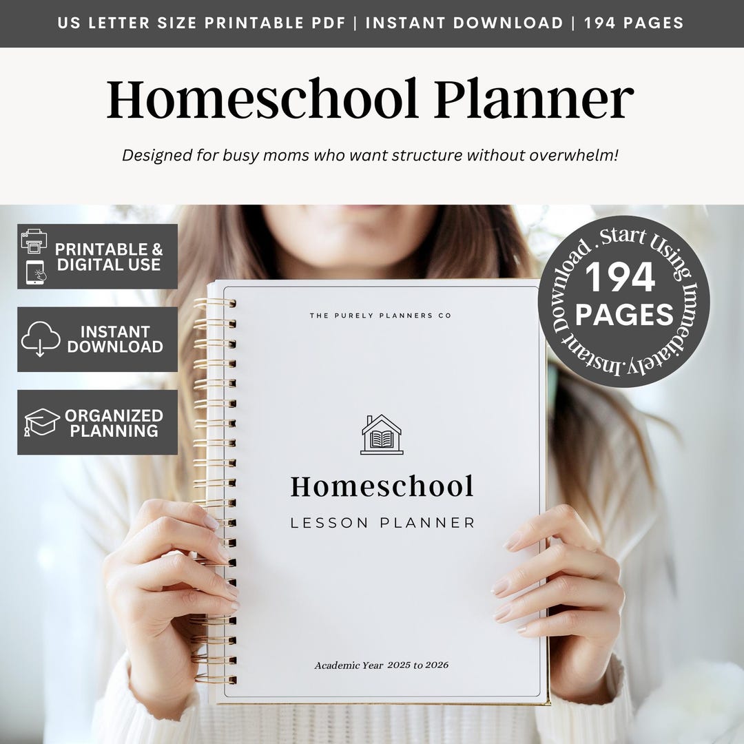 Homeschool Planner 2025-2026 Printable, Homeschool Planner 2025 - 2026 ...