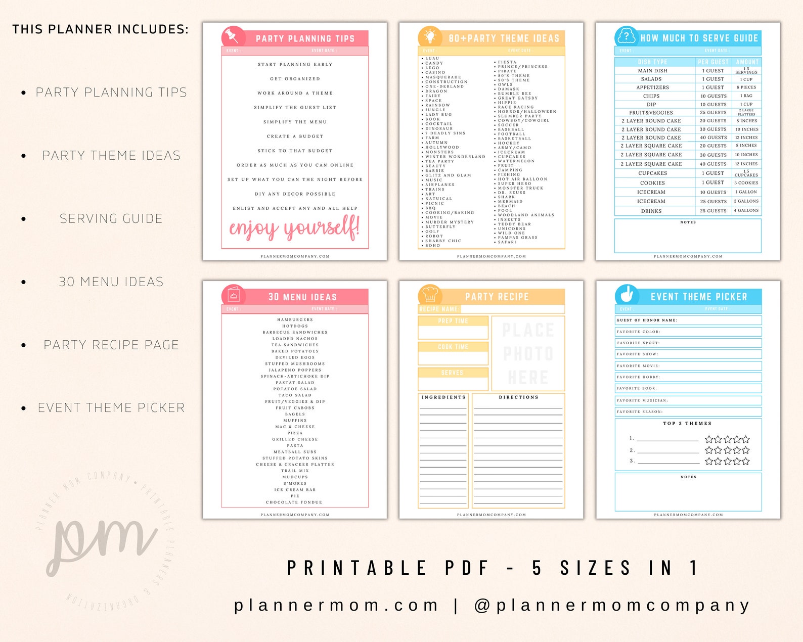 Printable Party Planner, Event Planner, Birthday Planner, Party ...