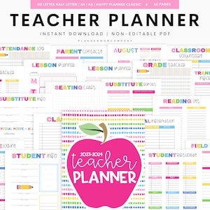 Teacher Planner Printable, School Planner, Academic Planner, Lesson ...