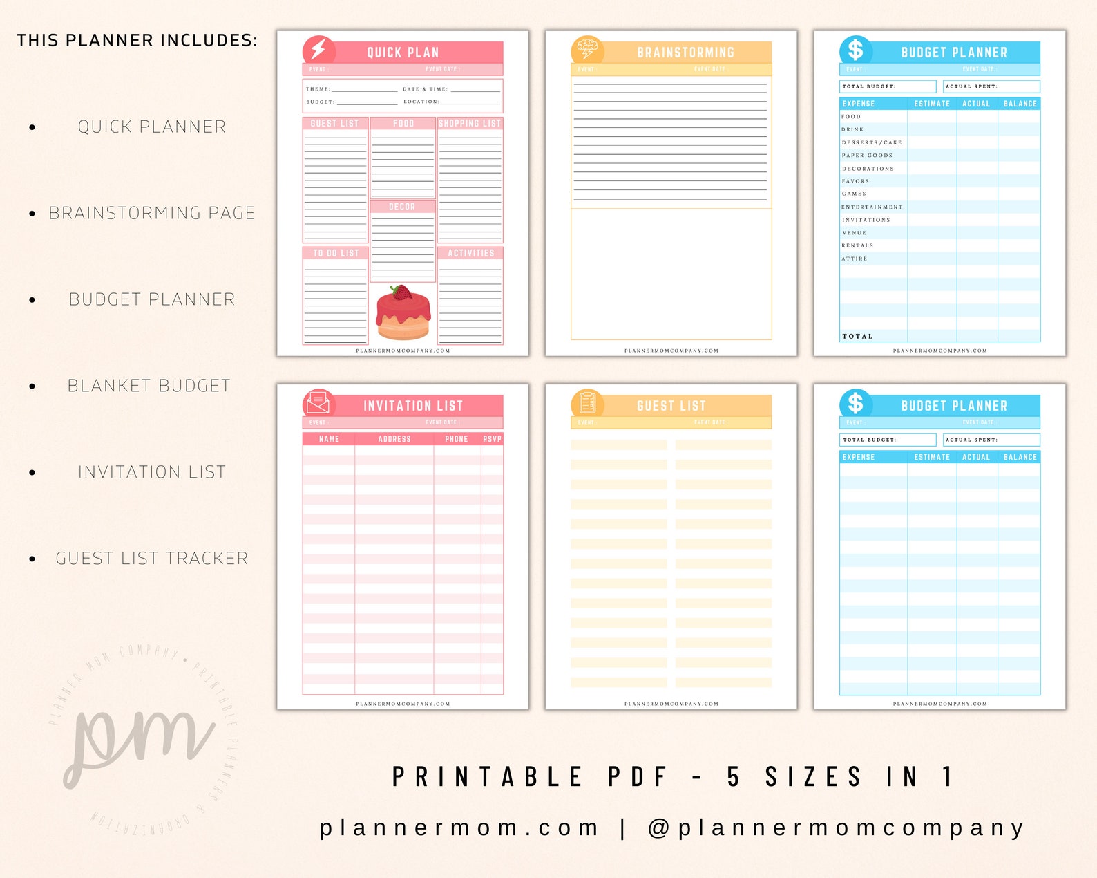 Printable Party Planner, Event Planner, Birthday Planner, Party ...