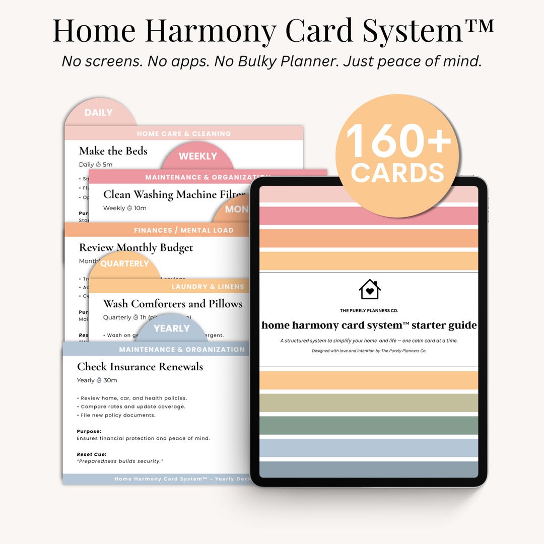 Mental Load Organizer for Women Printable Routine Card System Daily ...