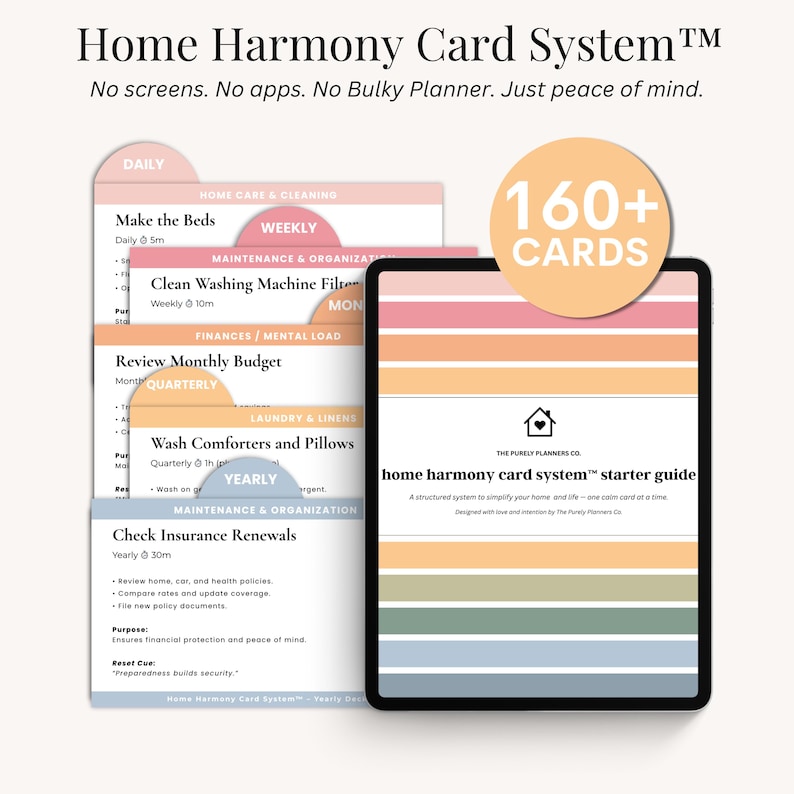 Printable ADHD Routine System for Adults Visual Task Organizer Cards ...
