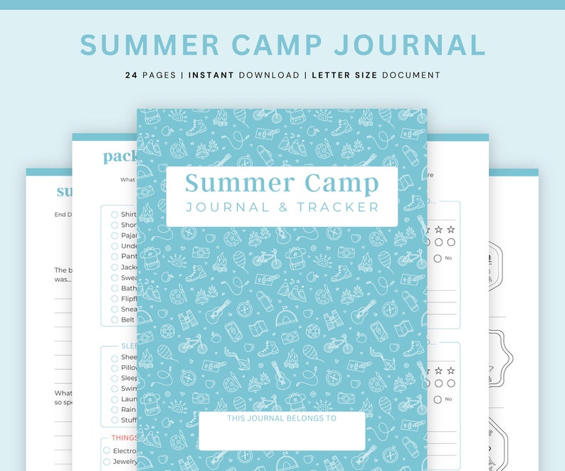 Kids Summer Camp Journal Printable, Summer Camp Journal Printable ...
