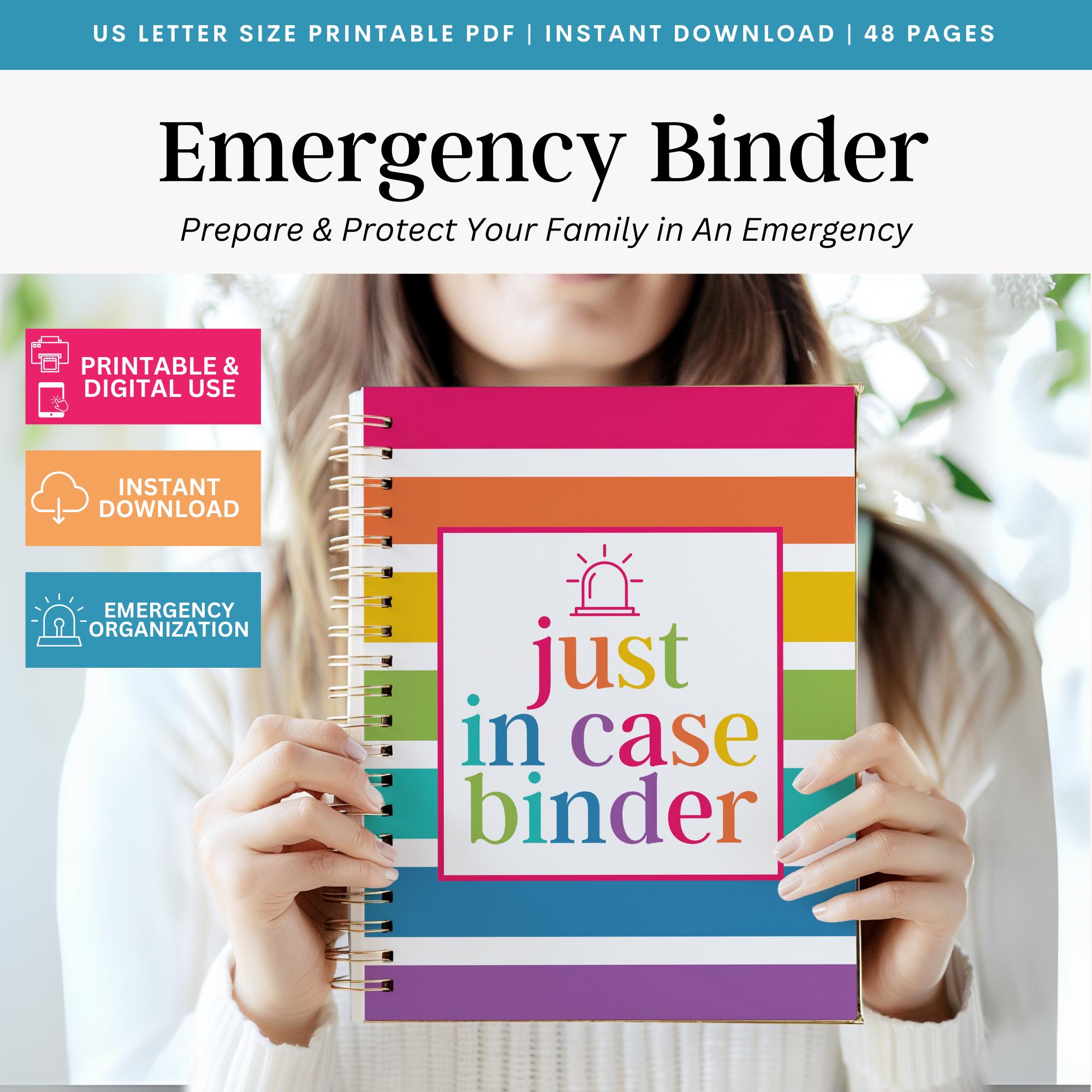 Just in Case Binder Printable, Just in Case Emergency Binder, the ...