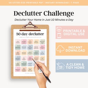 30 Day Declutter Challenge Declutter Challenge Printable Declutter Challenge Declutter Checklist ...