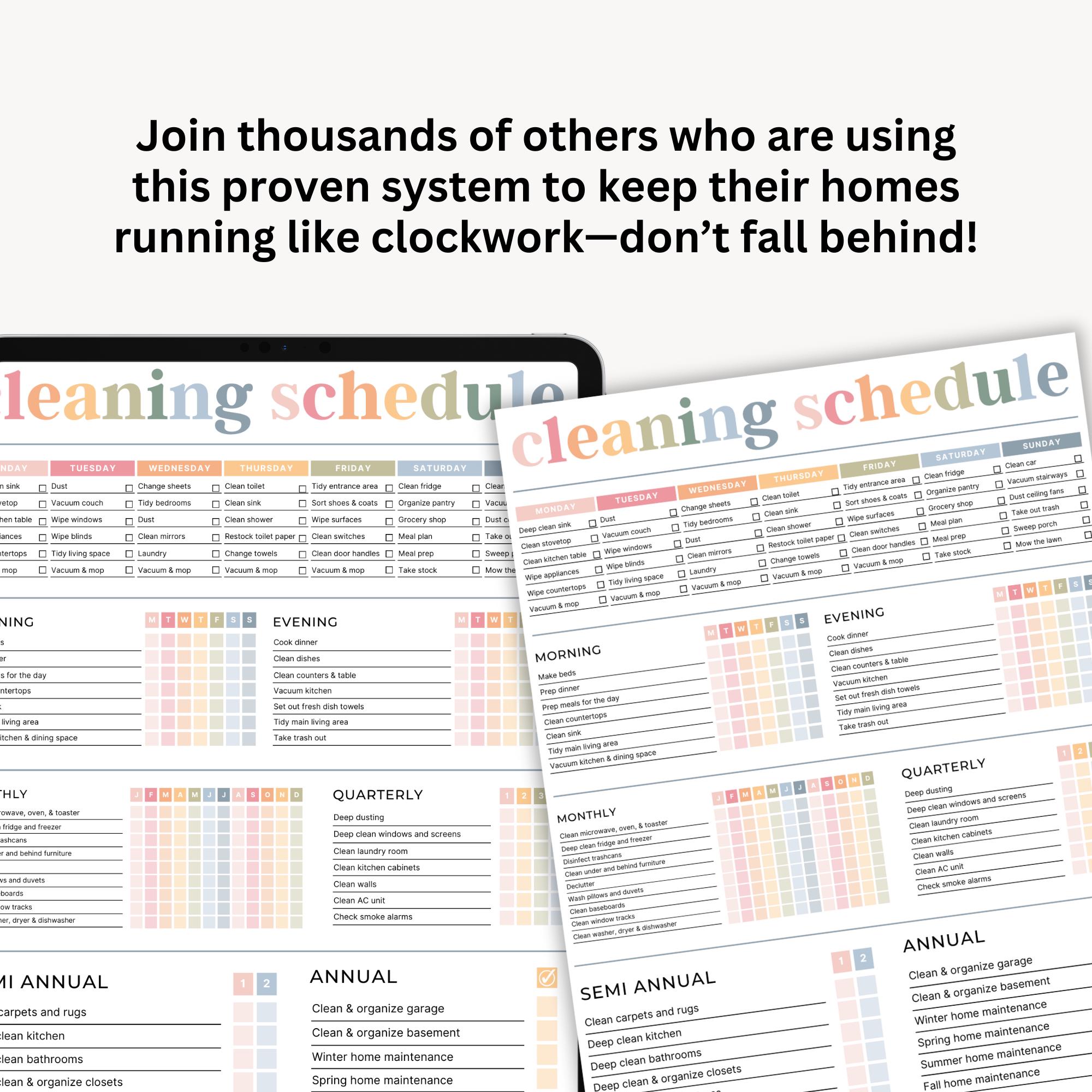 Editable Cleaning Planner, Cleaning Checklist, Cleaning Schedule ...