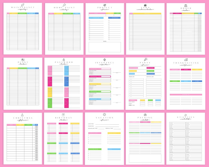 Household Planner Printables Home Management Binder - Etsy