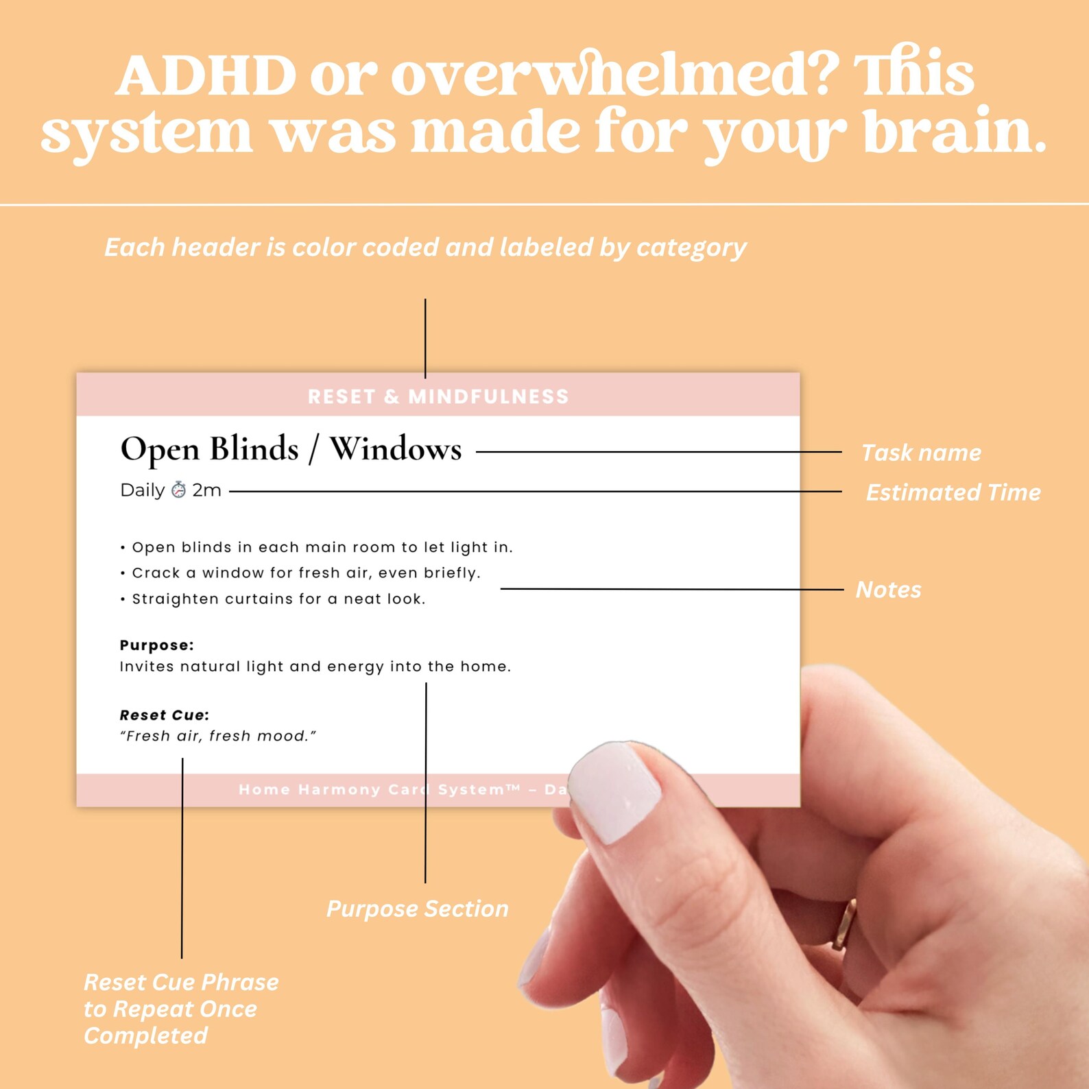 ADHD Home Routine Cards Visual Task System for Neurodivergent Adults ...