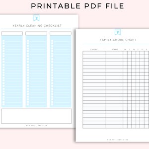 Weekly Cleaning Checklist, Printable Letter & A4, Printable A5, Happy ...