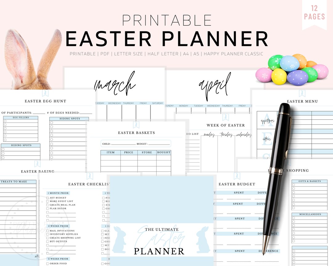 Easter Planner, Spring Planner, Easter Organizer, Easter Printable ...