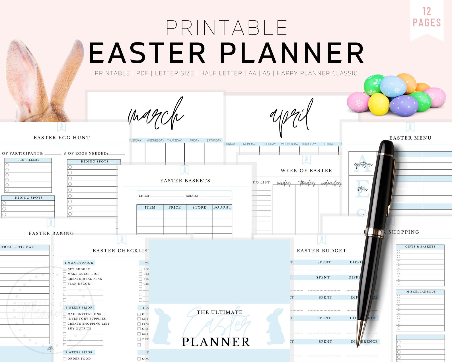Easter Planner Spring Planner Easter Organizer Easter - Etsy