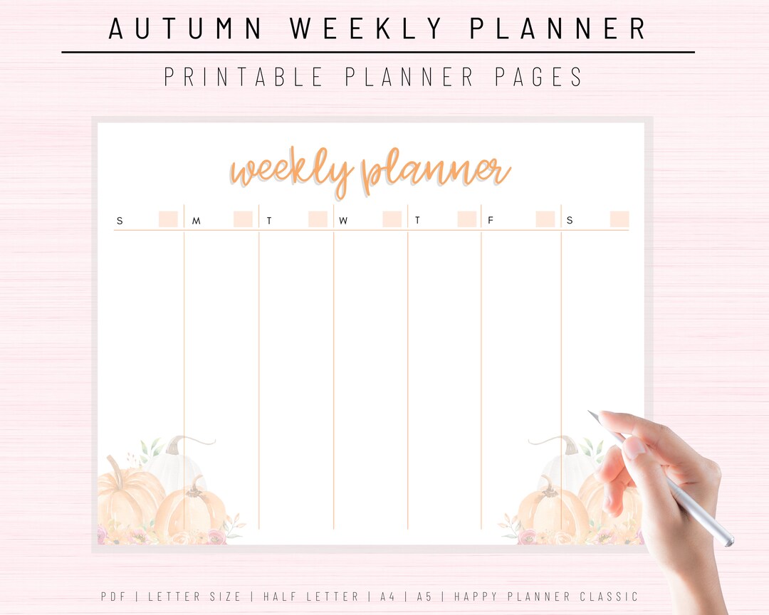 Autumn Planner Fall Schedule Weekly Planner Fall Planner - Etsy
