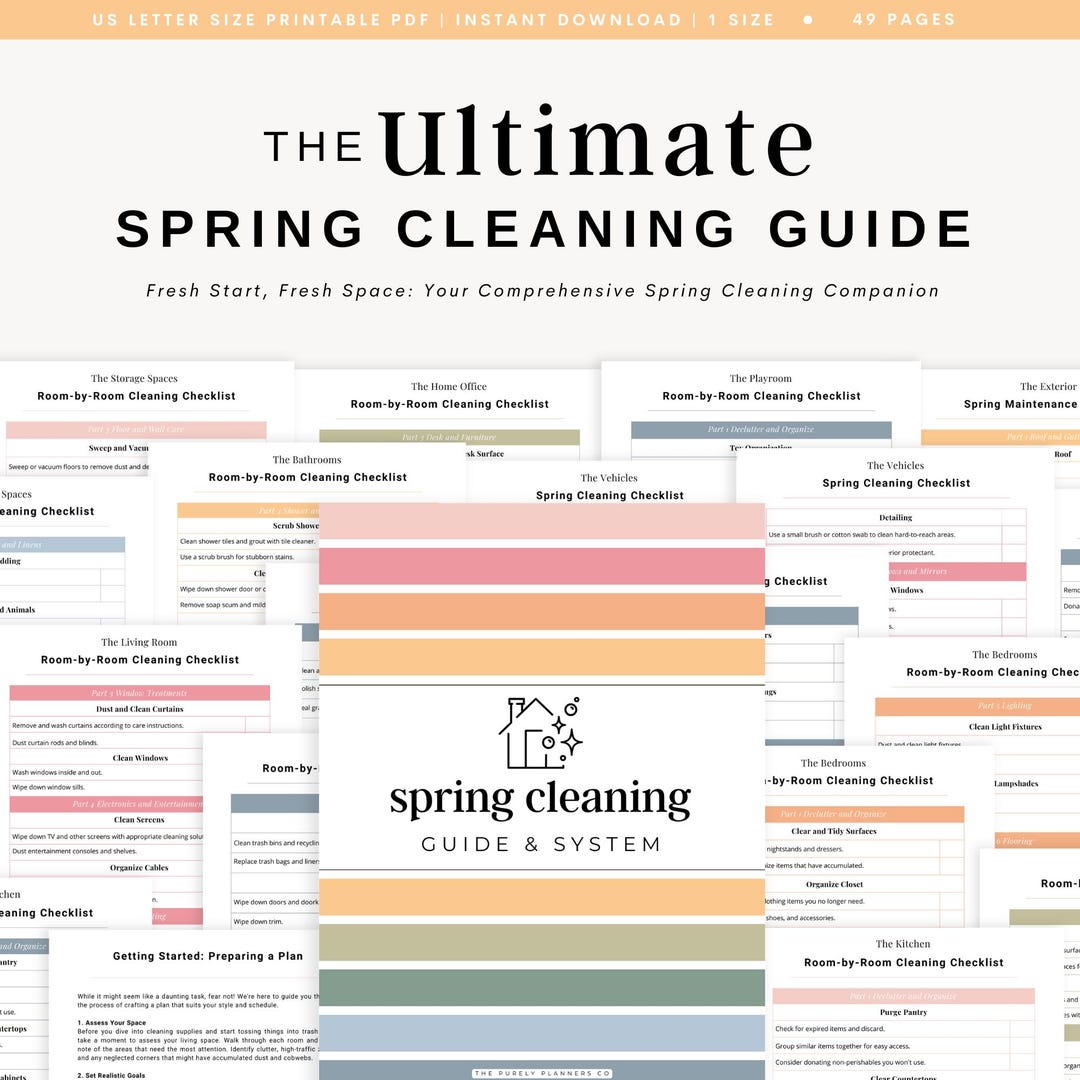 Spring Cleaning Guide Printable Master Cleaning Checklist Cleaning ...