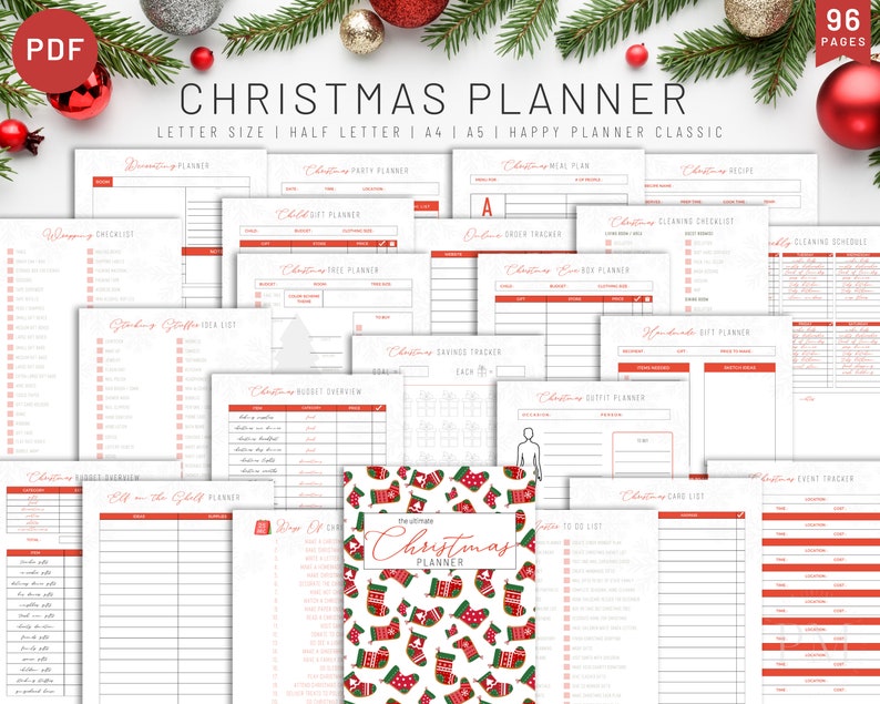 Christmas Planner Printable Holiday Planner Gift Budget - Etsy