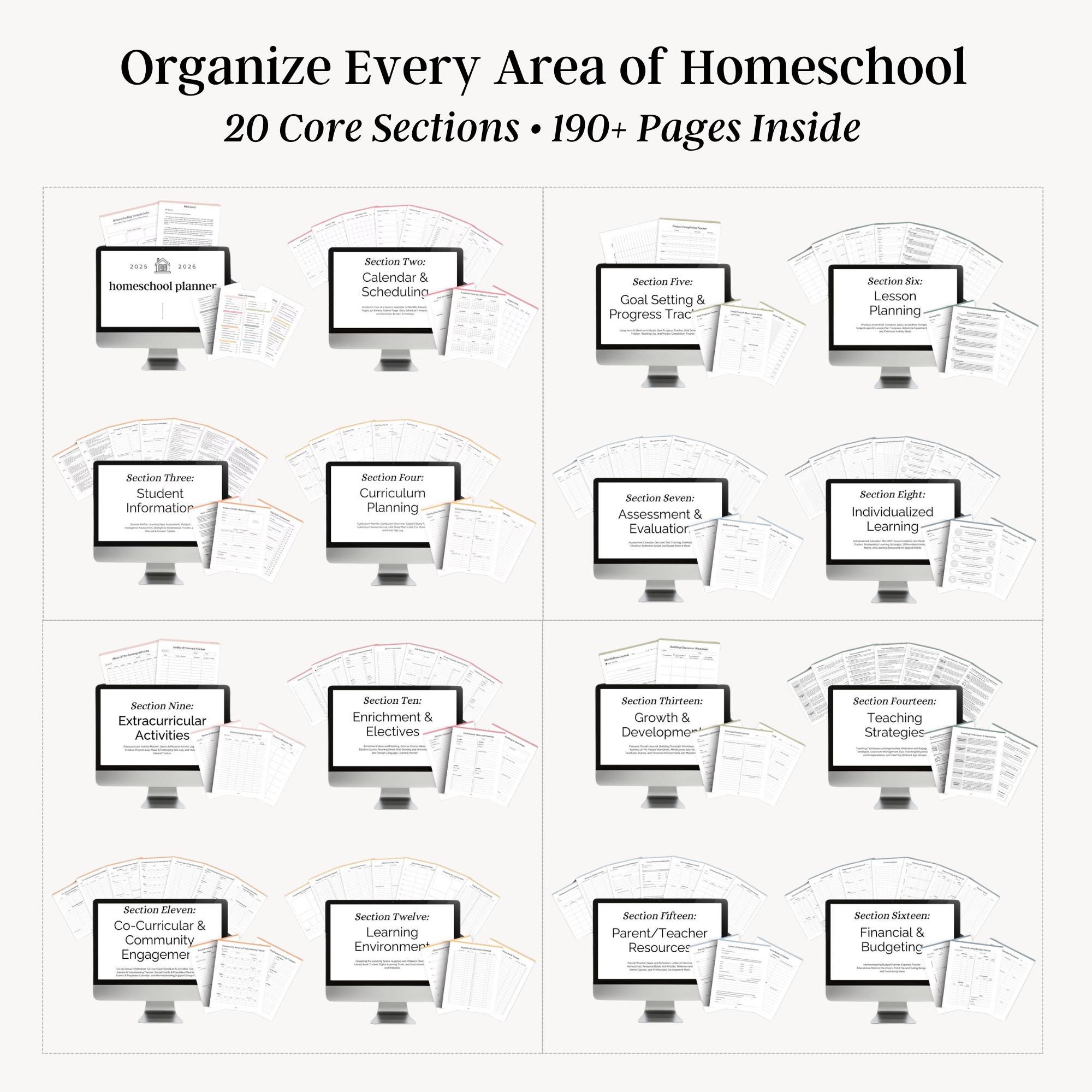 Digital Homeschool Planner Multiple Kids Homeschool Planner 2025-2026 ...