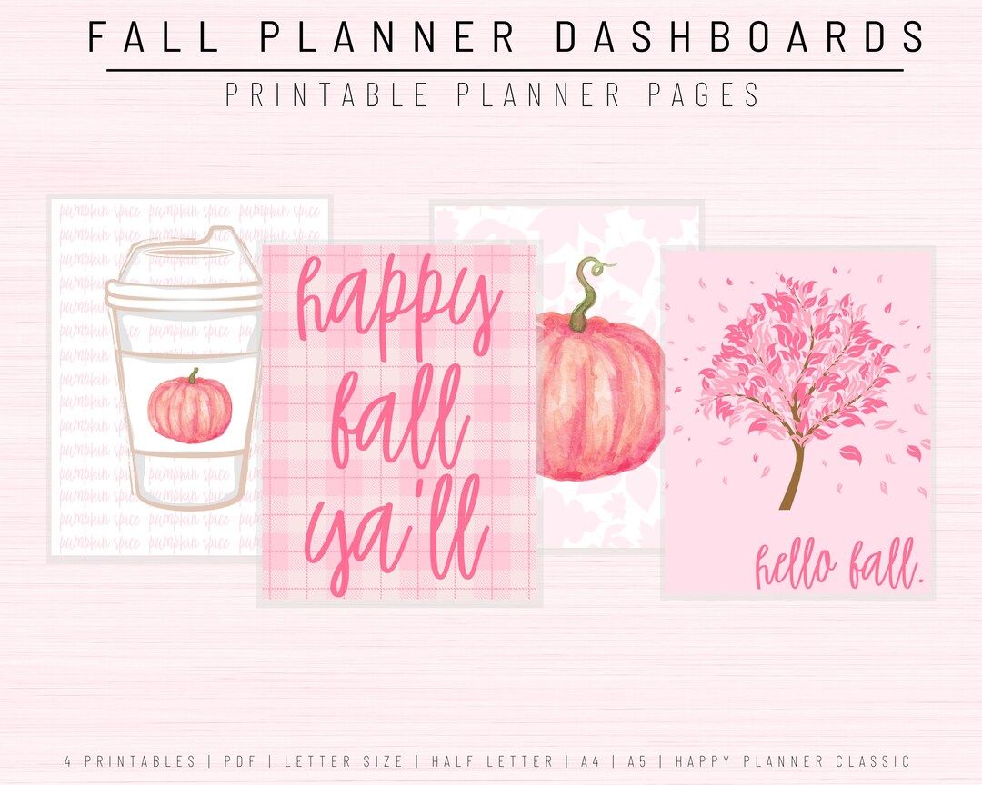 Fall Planner Dashboard Printable, Planner Dashboard Cover, Planner ...