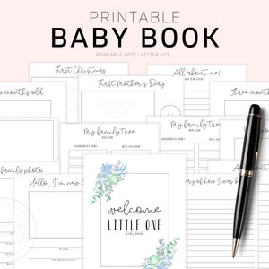 Baby Book, Printable Baby Book Pages, Baby Memory Book, Baby Book First ...