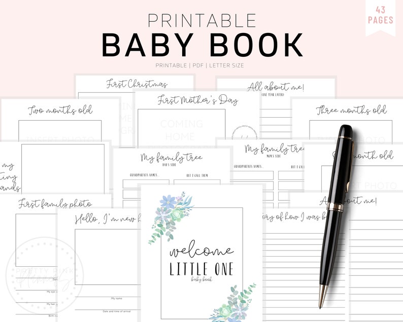 Baby Book Printable Baby Book Pages Baby Memory Book Baby | Etsy