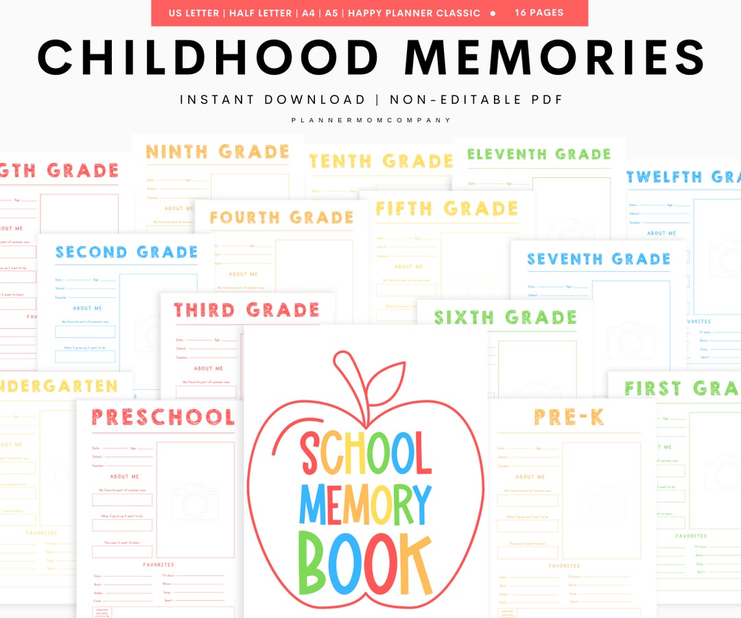 Memory Box Printable, Kids Keepsake Journal, Printable Birthday ...