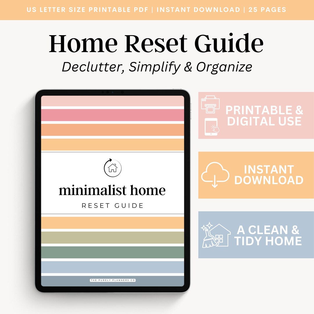 Declutter Worksheet Declutter Planner Insert Declutter Workbook ...