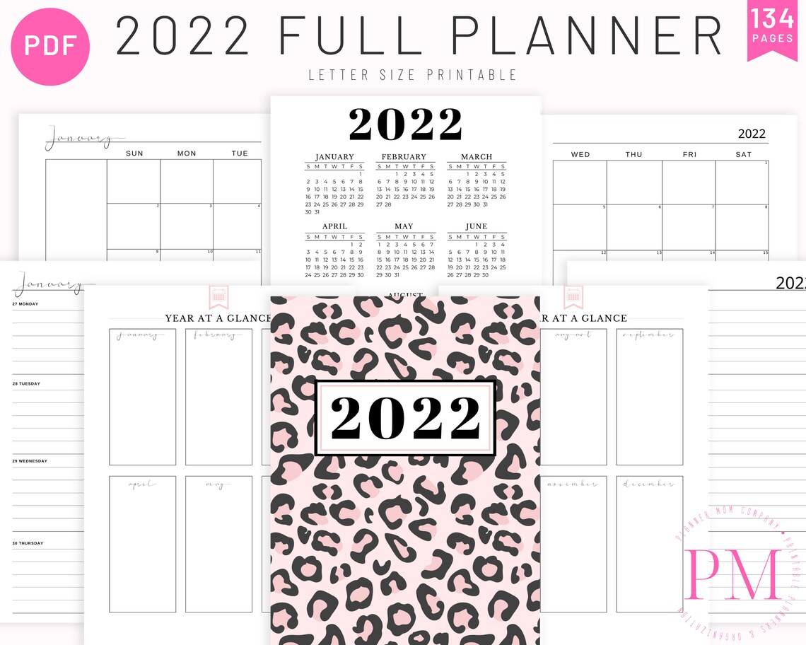 2022 Planner Printable 2022 Weekly Planner Monthly Planner - Etsy