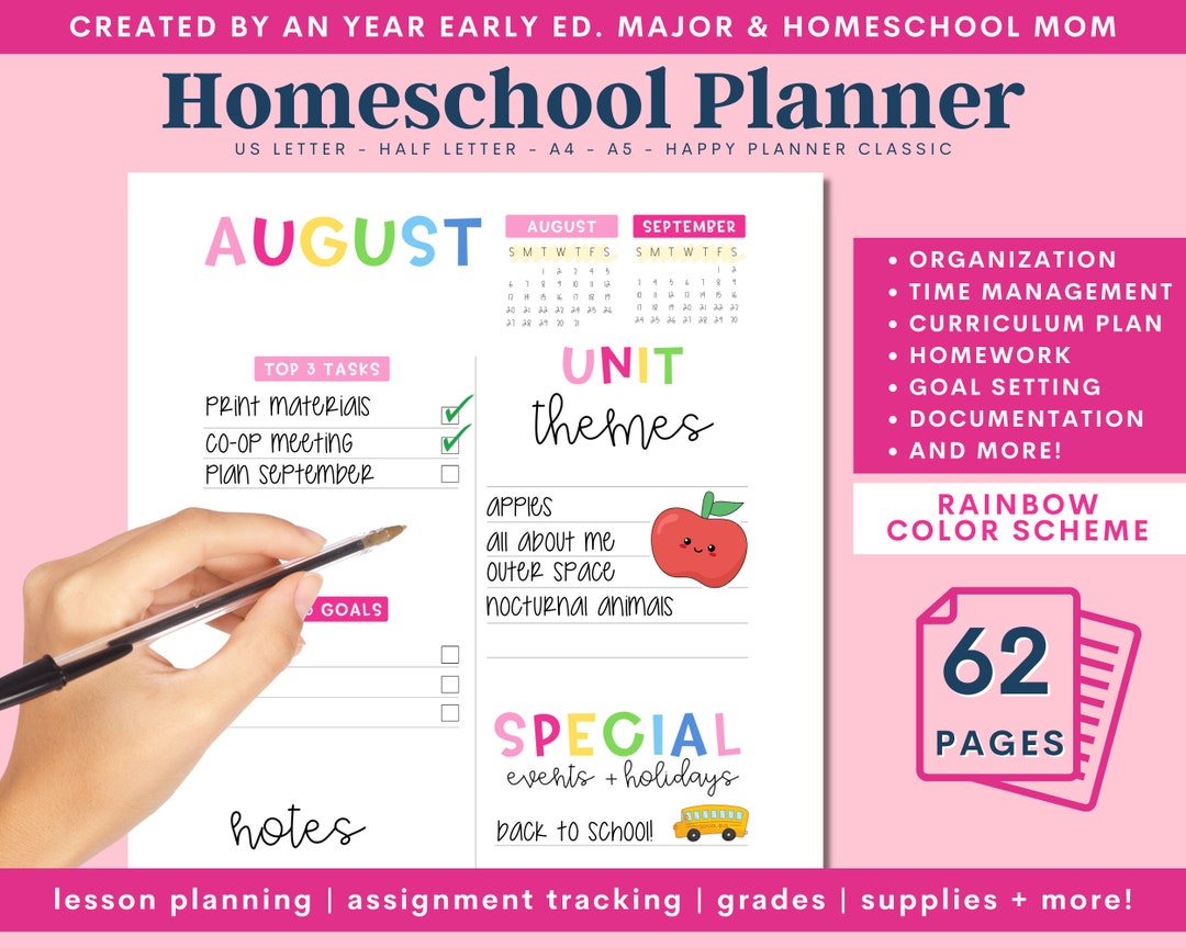 Homeschool Planner Academic Planner Homeschool Planner - Etsy