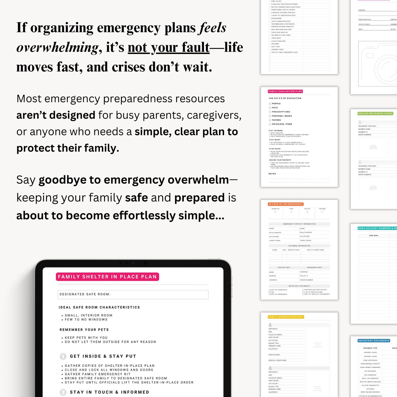 Just in Case Binder Printable, Just in Case Emergency Binder, the ...