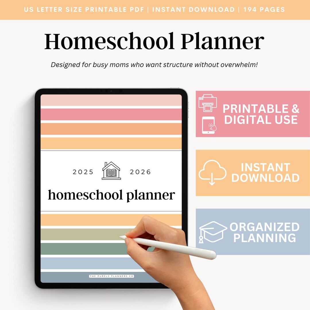 Digital Homeschool Planner Multiple Kids Homeschool Planner 2025-2026 ...