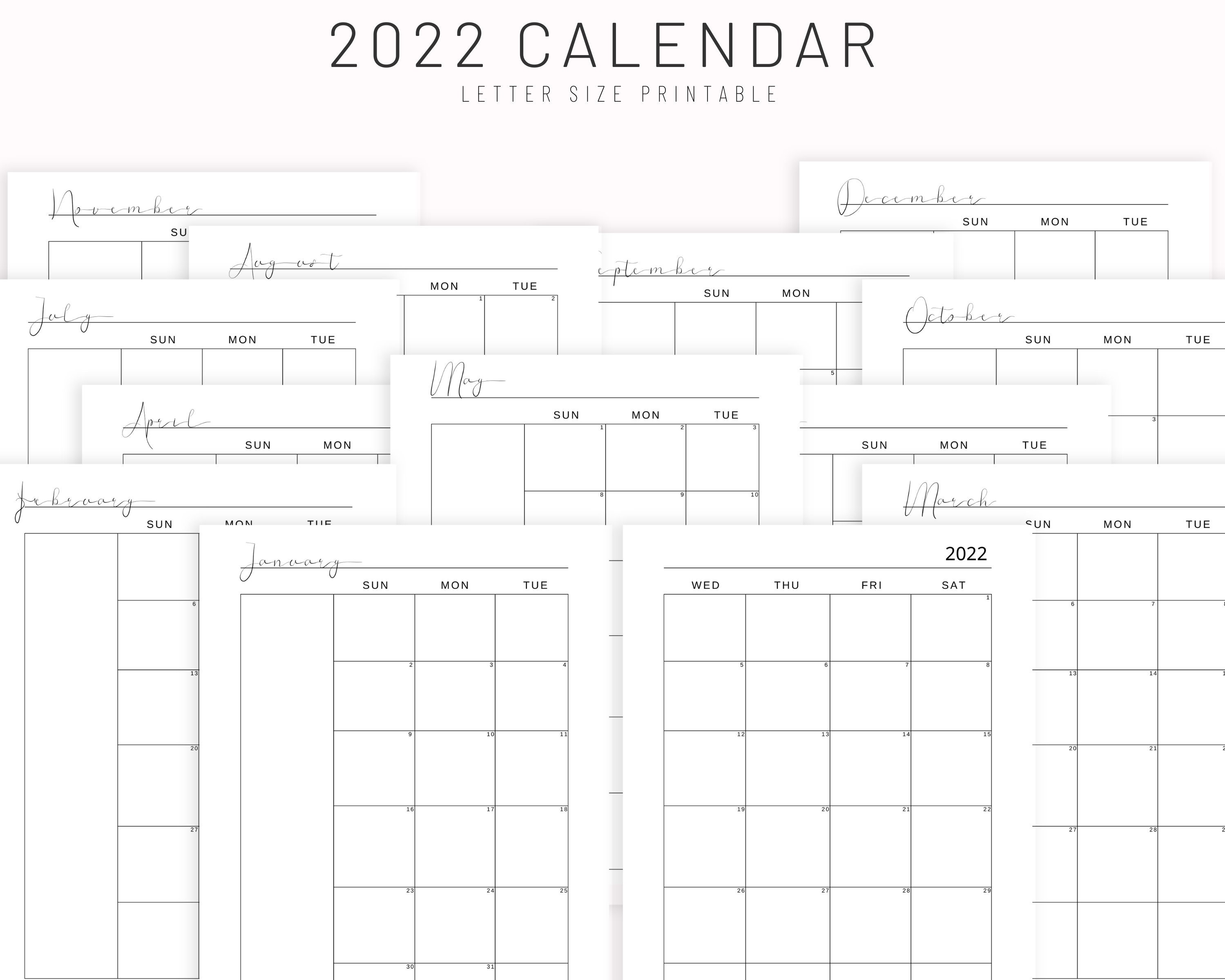 2022 Planner Printable 2022 Weekly Planner Monthly Planner - Etsy