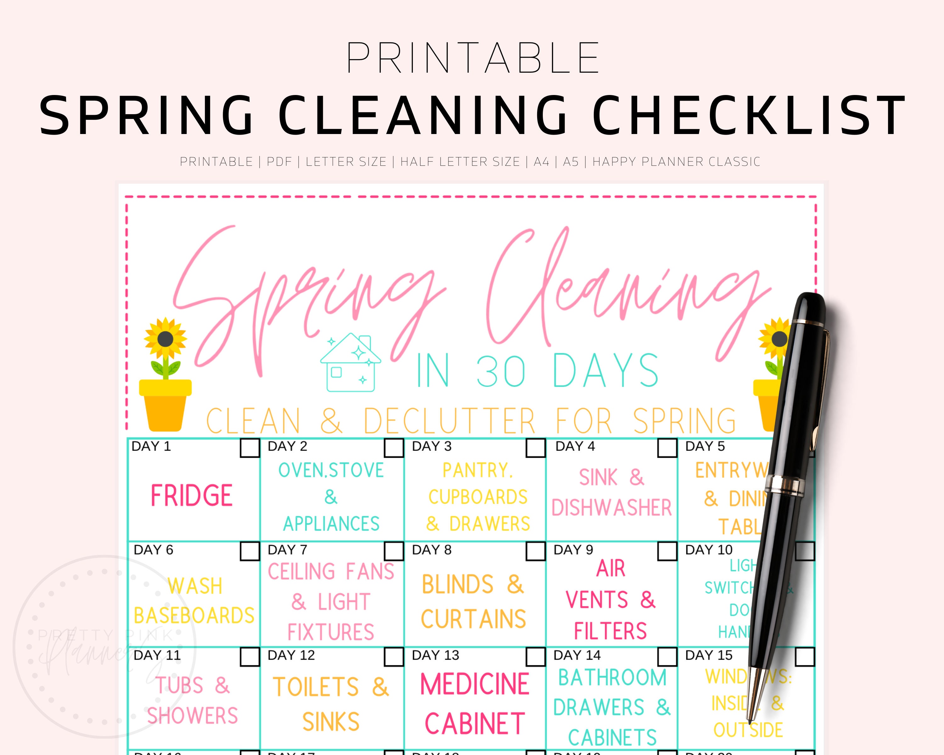 Spring Cleaning Checklist Checklist Printable Annual - Etsy
