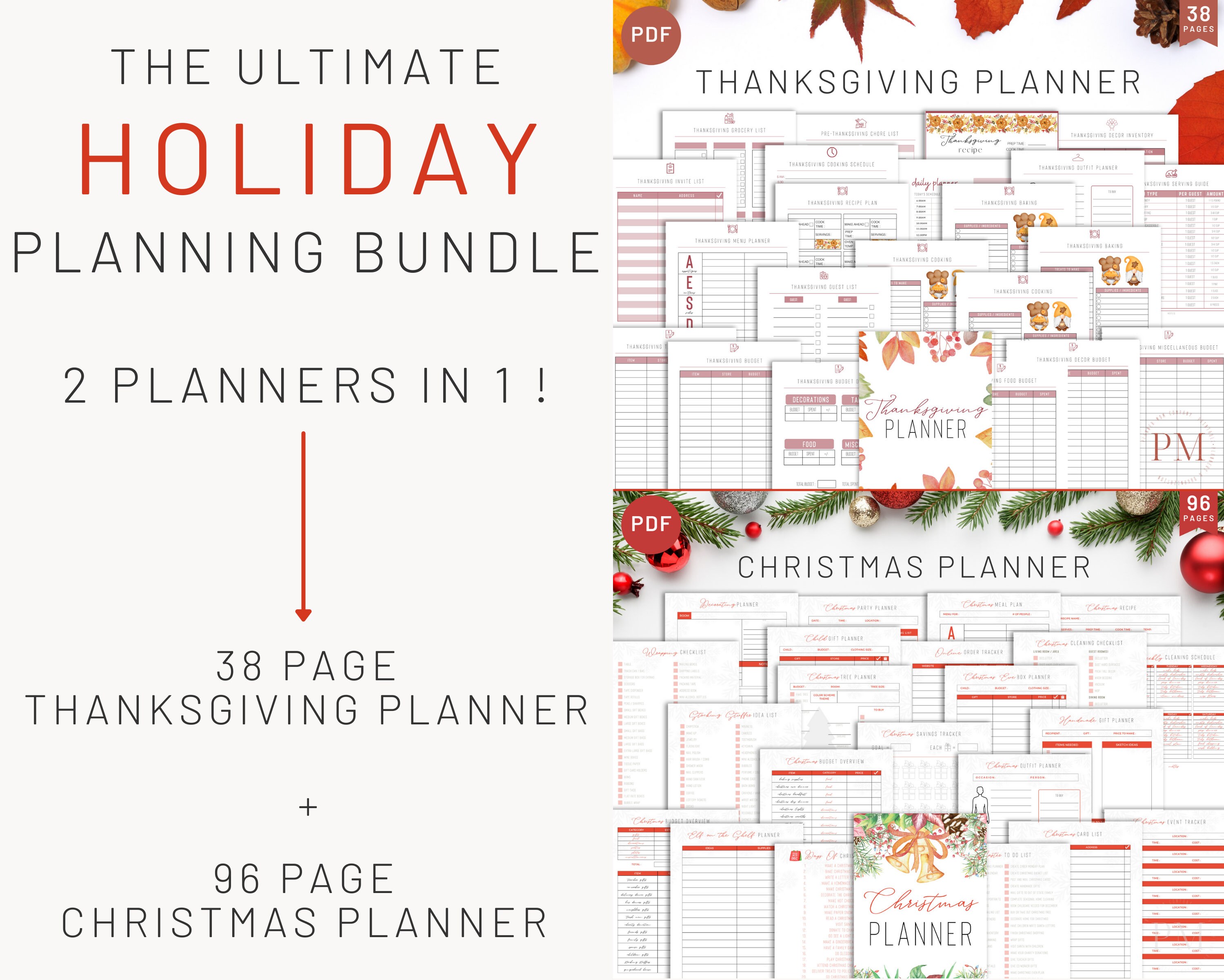 Holiday Planner Bundle Holiday Planner Planner Inserts Xmas - Etsy