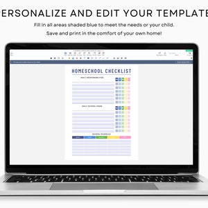 Homeschool Checklist, Editable Homeschool Planner, Daily Schedule for ...