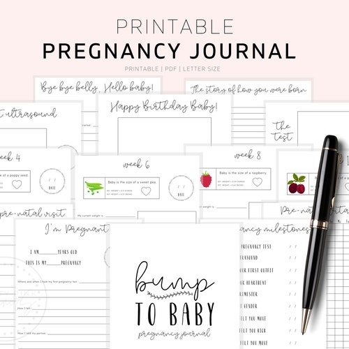Pregnancy Journal PRINTABLE Pregnancy Planner Baby Bump - Etsy