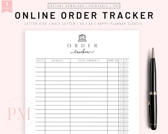 Printable Online Shopping Tracker Shopping Planner Shipping | Etsy