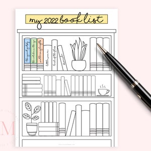 Book Tracker Printable, Bookshelf Reading Log, Books I've Read, Yearly ...